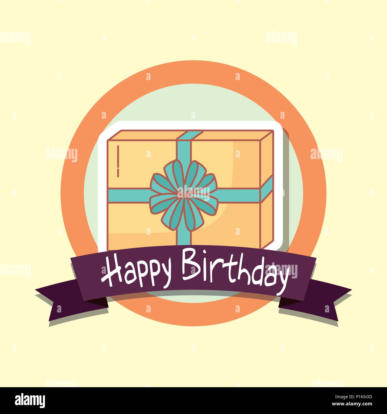 happy birthday frame with gift box vector illustration design Stock ...
