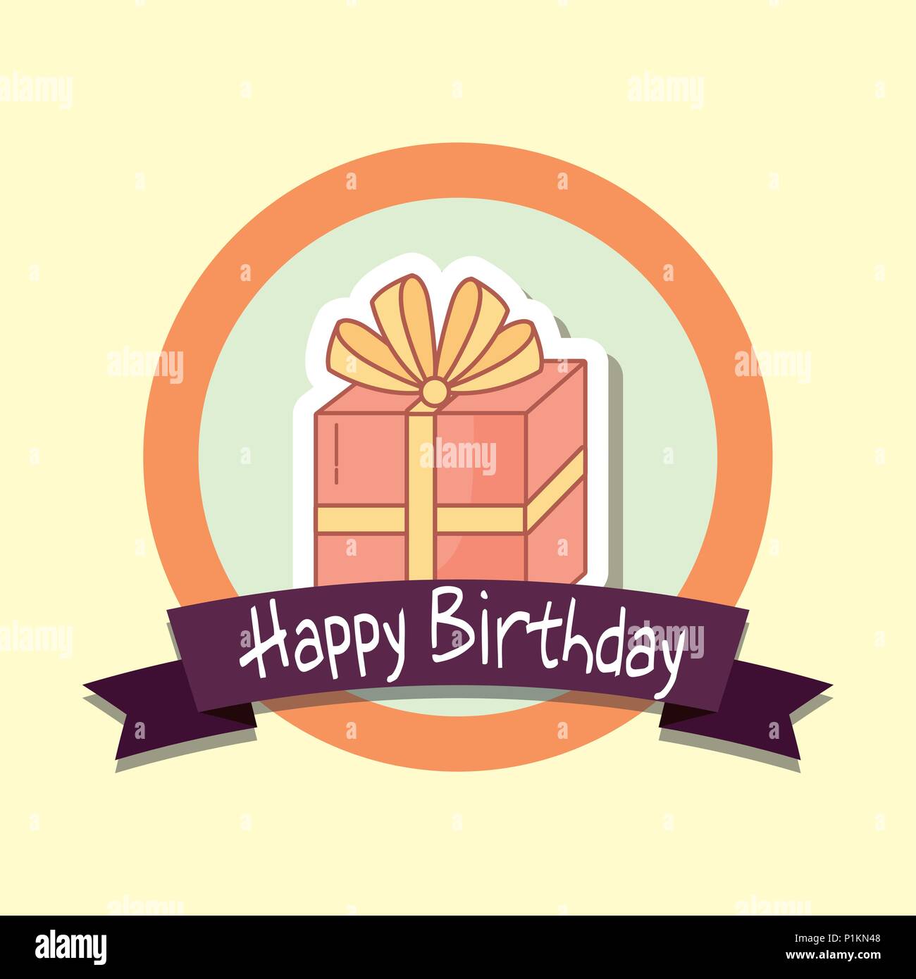 happy birthday frame with gift box vector illustration design Stock ...