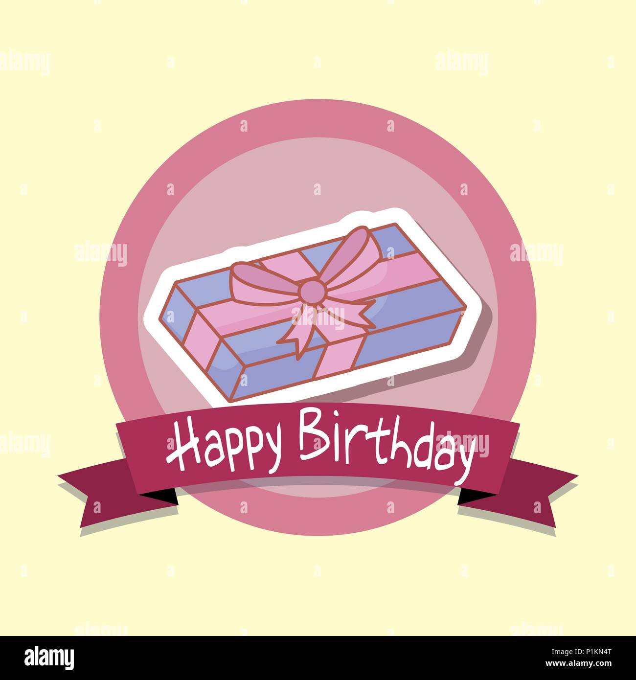 happy birthday frame with gift box vector illustration design Stock ...