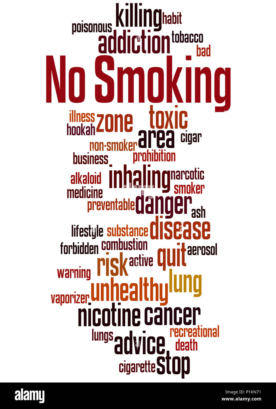 No Smoking, word cloud concept on white background Stock Photo - Alamy