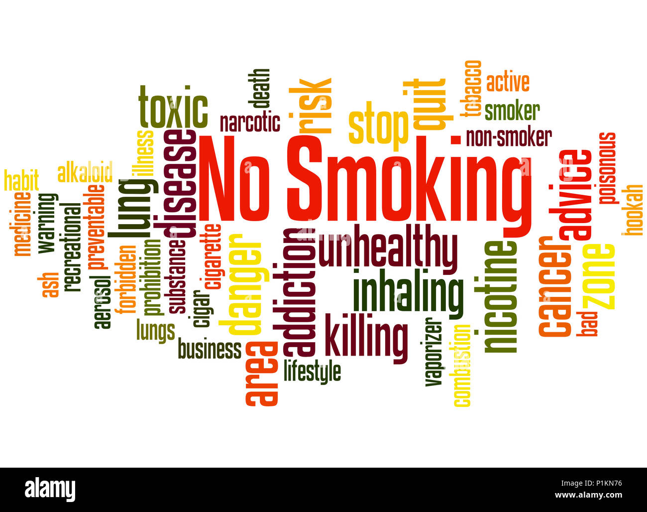 No Smoking, word cloud concept on white background Stock Photo - Alamy