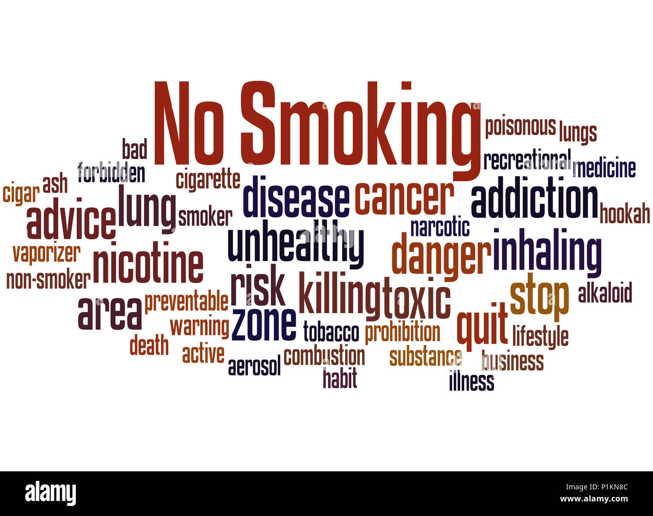 No Smoking, word cloud concept on white background Stock Photo - Alamy
