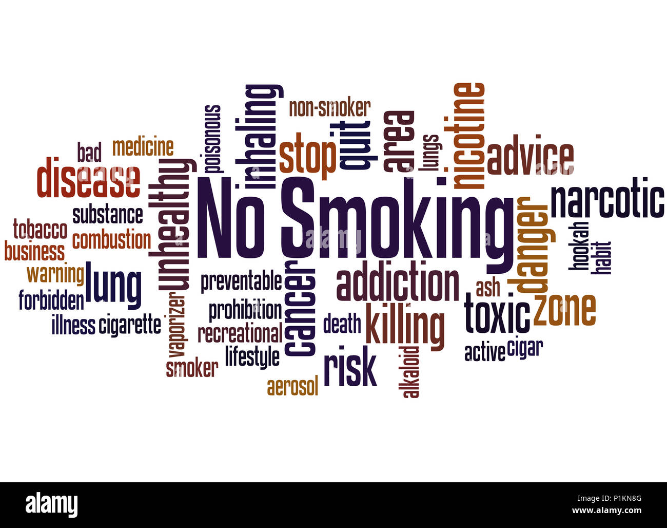 No Smoking, word cloud concept on white background Stock Photo - Alamy