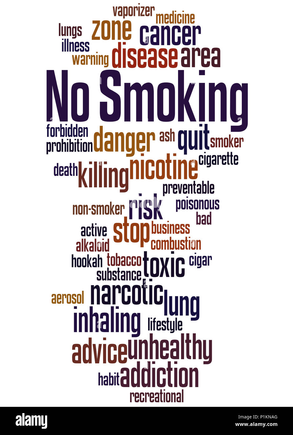 No Smoking, word cloud concept on white background Stock Photo - Alamy