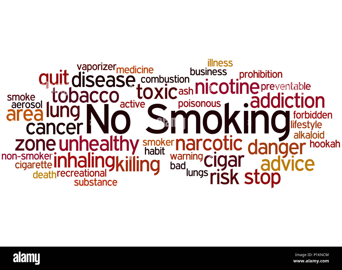 No Smoking, word cloud concept on white background Stock Photo - Alamy