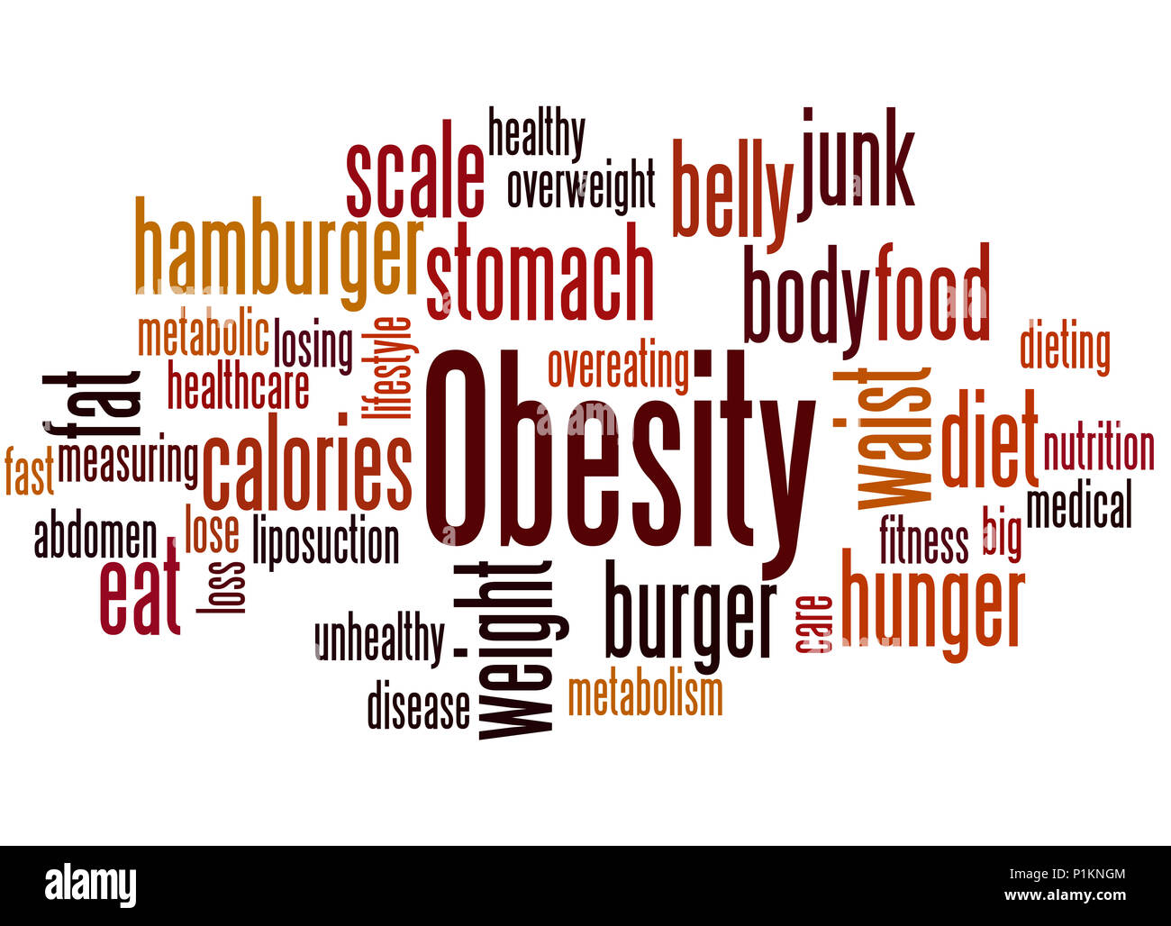 Obesity, word cloud concept on white background Stock Photo - Alamy