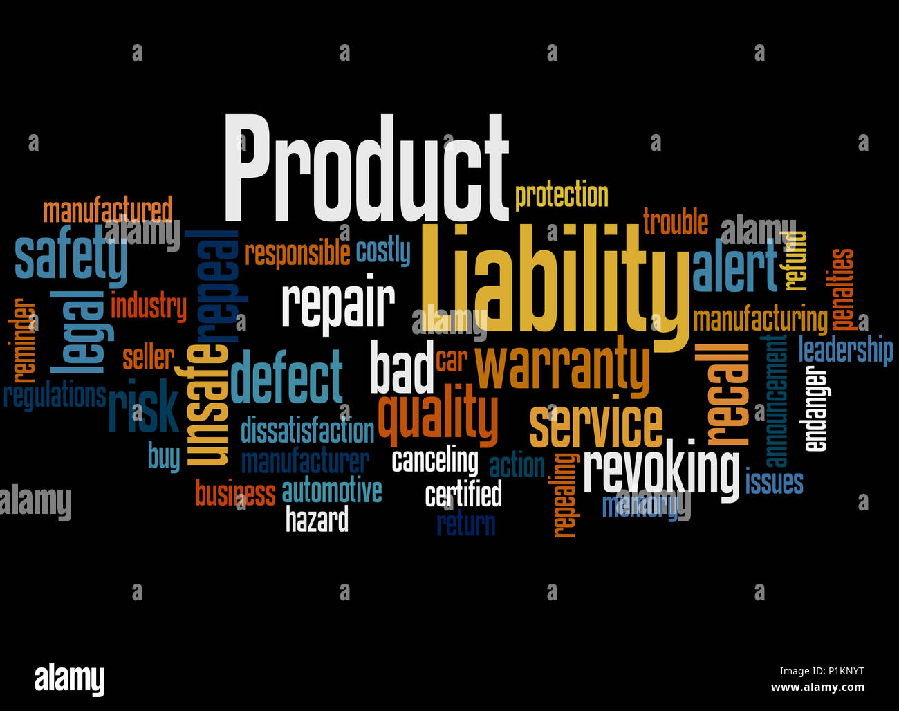 Product Liability, word cloud concept on black background Stock Photo ...