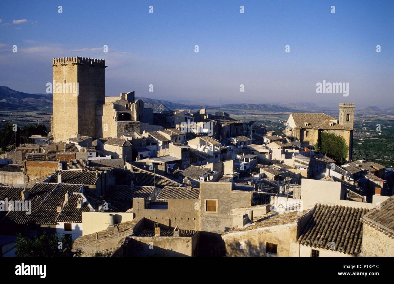 Moratalla: arab castle and town Stock Photo - Alamy