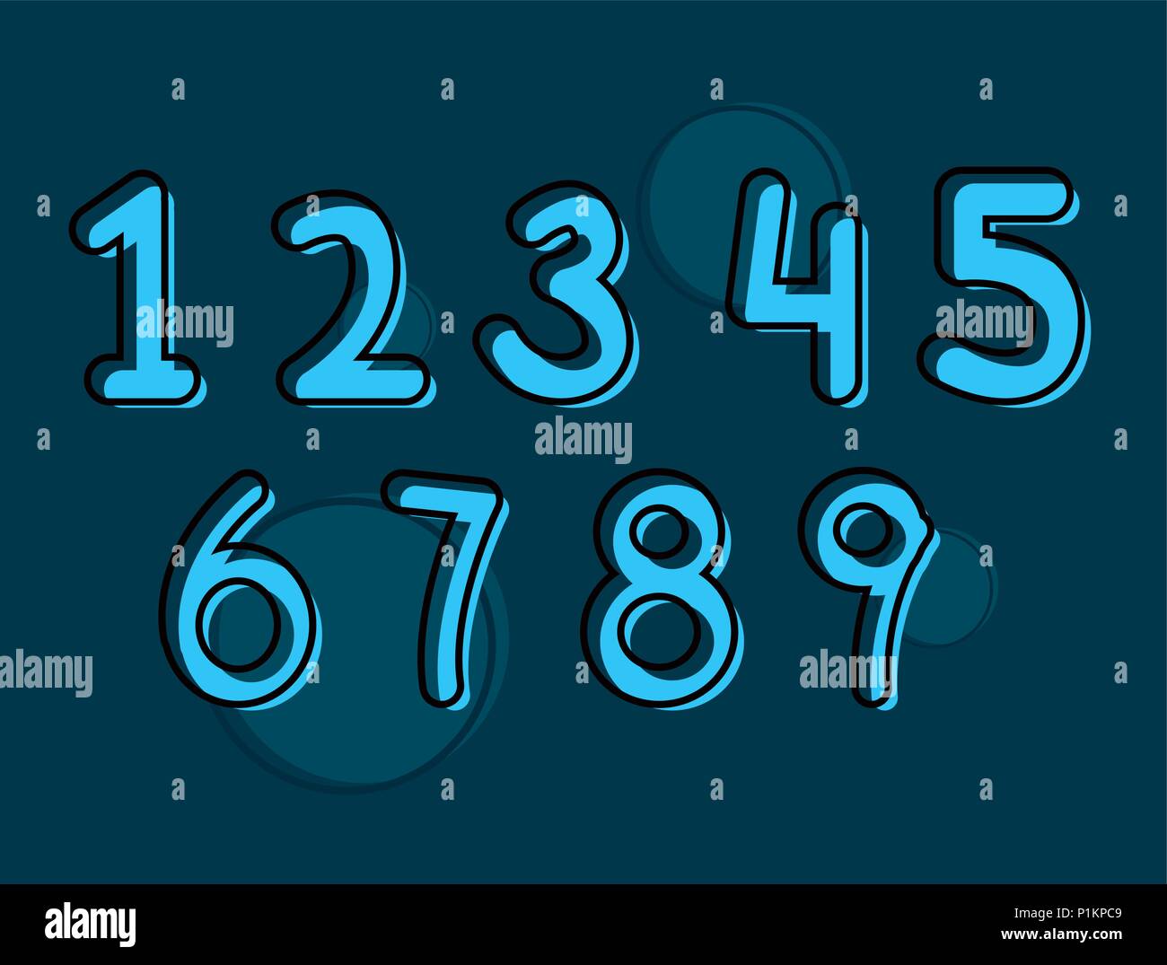 set numbers comic style vector illustration design Stock Vector Image ...