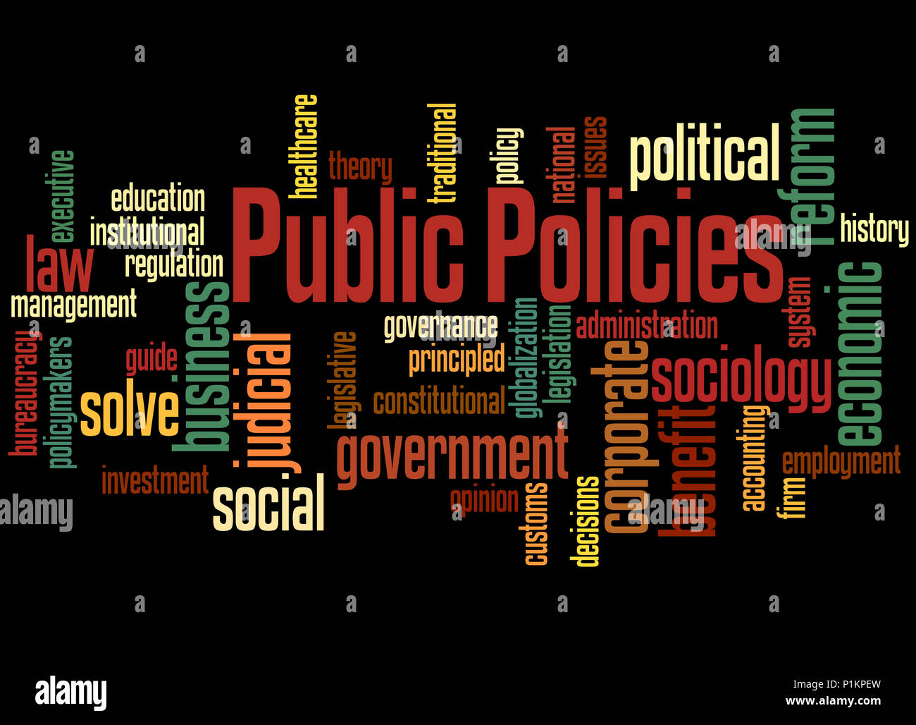 Public Policies, word cloud concept on black background Stock Photo - Alamy