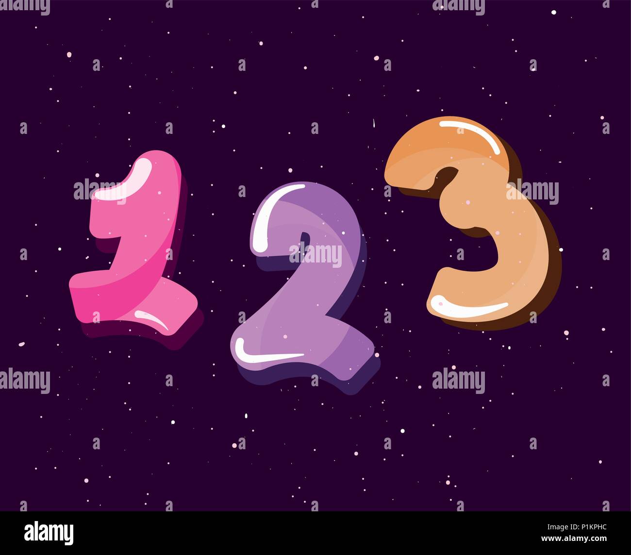set numbers comic style vector illustration design Stock Vector Image ...