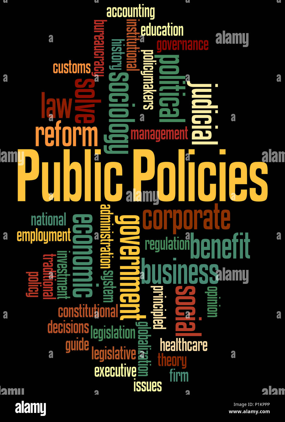 Public Policies, word cloud concept on black background Stock Photo - Alamy