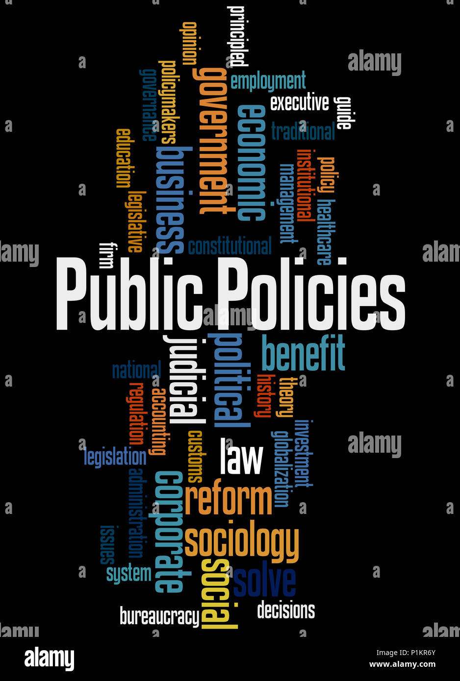 Public Policies, word cloud concept on black background Stock Photo - Alamy