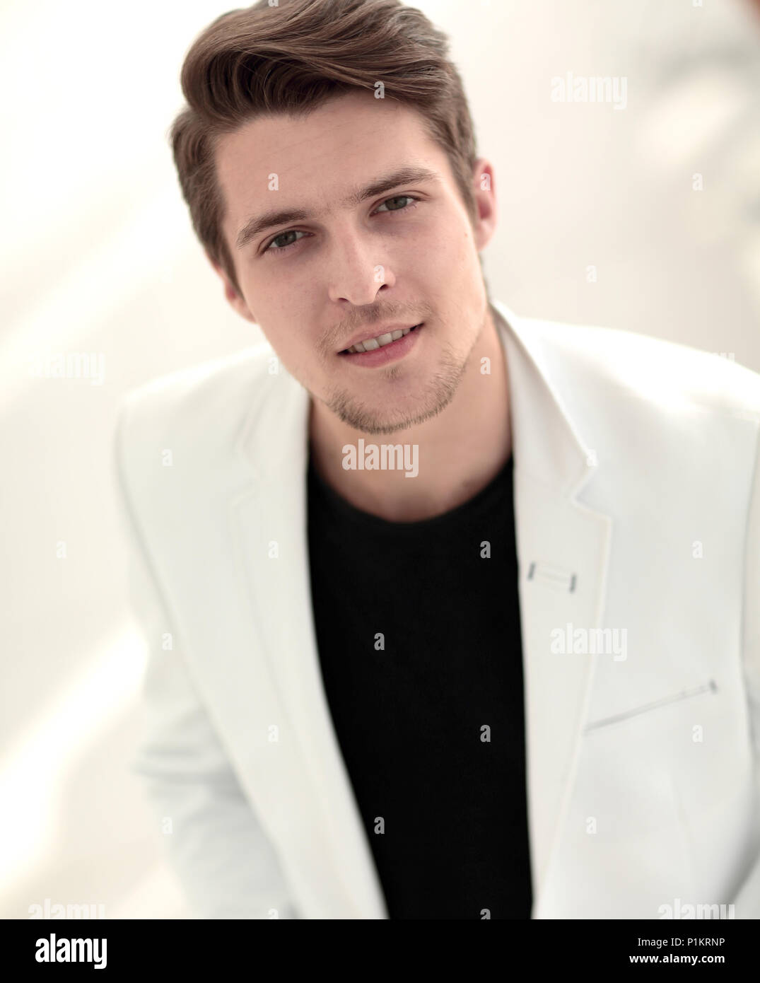 Intense man close up portrait Stock Photo - Alamy