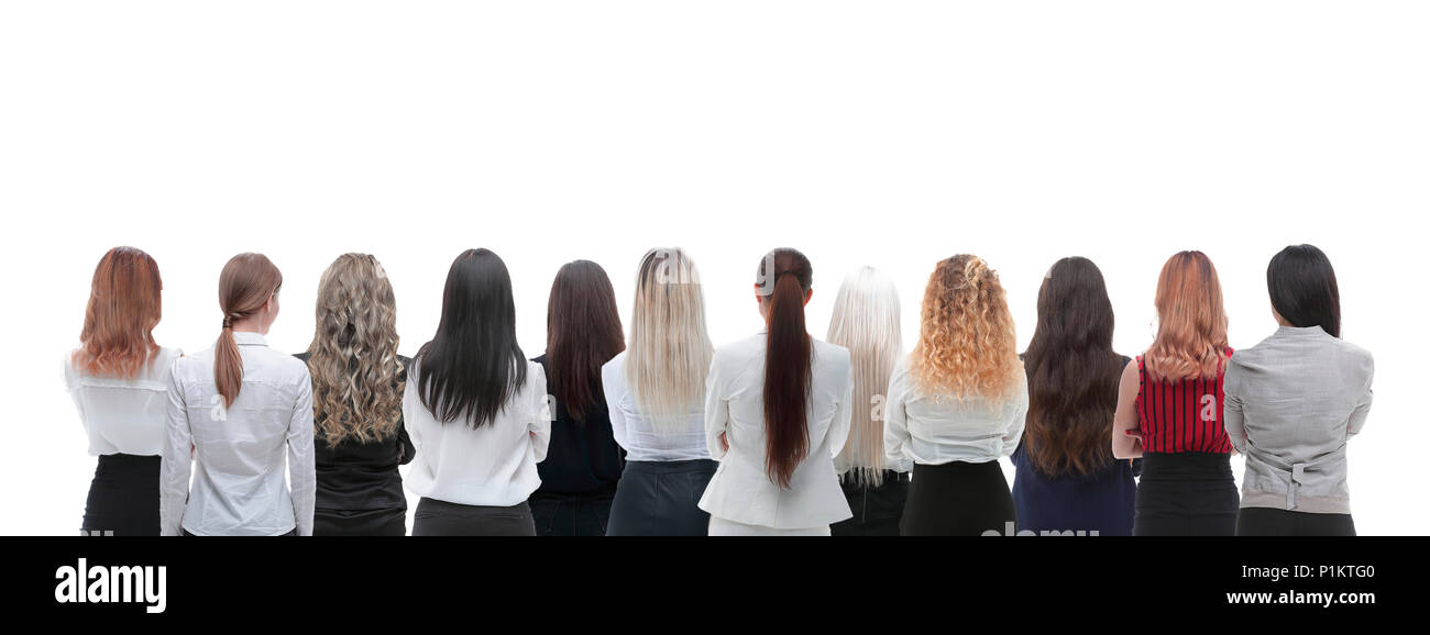 Back view group of business people. Rear view. Isolated over white ...