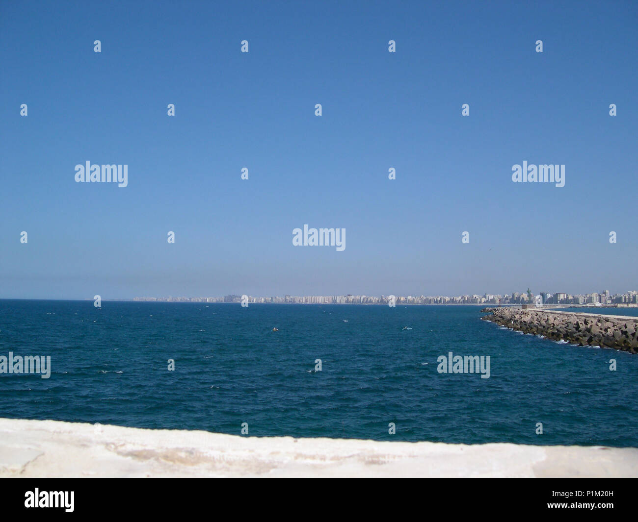The long Mediterranean coast of Alexandria in Egypt Stock Photo - Alamy