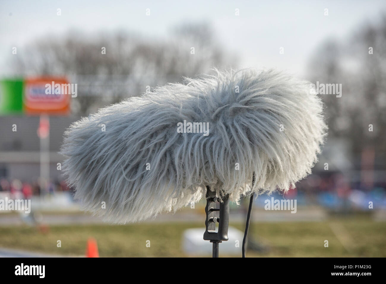 Fur windscreen for the microphone Stock Photo - Alamy