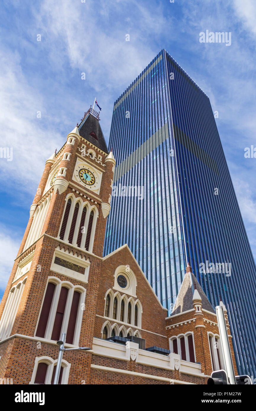 The David Malcolm Justice Centre towers over Perth Town Hall, in the ...
