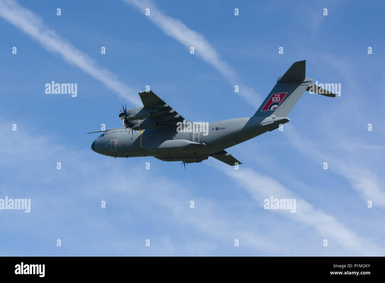 Airbus A400M Atlas military transport aircraft of the Royal Air Force. Designed by Airbus ...
