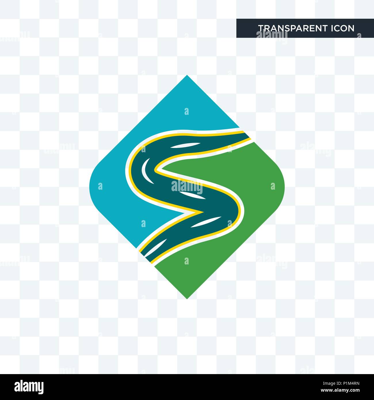 winding road vector icon isolated on transparent background, winding ...
