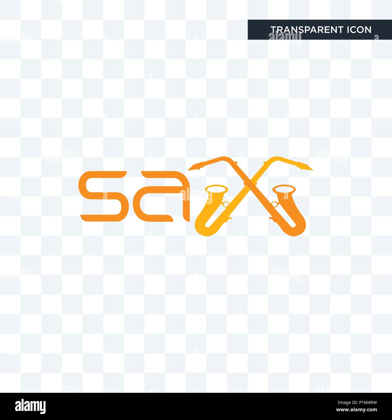 sax vector icon isolated on transparent background, sax logo concept ...