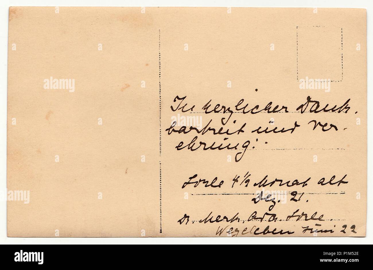 GERMANY - CIRCA 1920s: Back of a vintage photo - used postcard. Rich ...