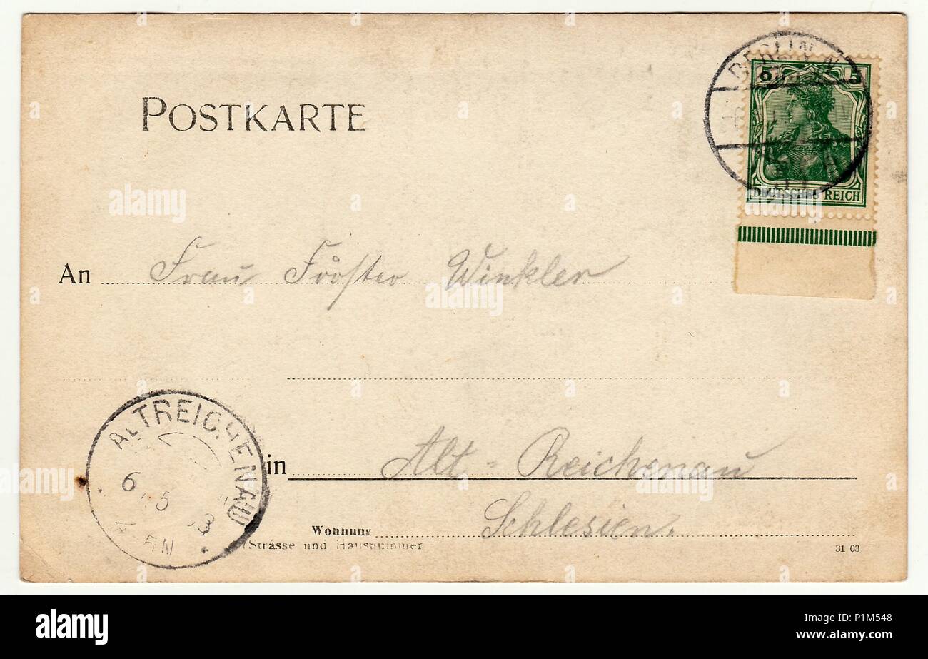 BERLIN, GERMANY - CIRCA 1930s: Back of a vintage photo - used postcard ...