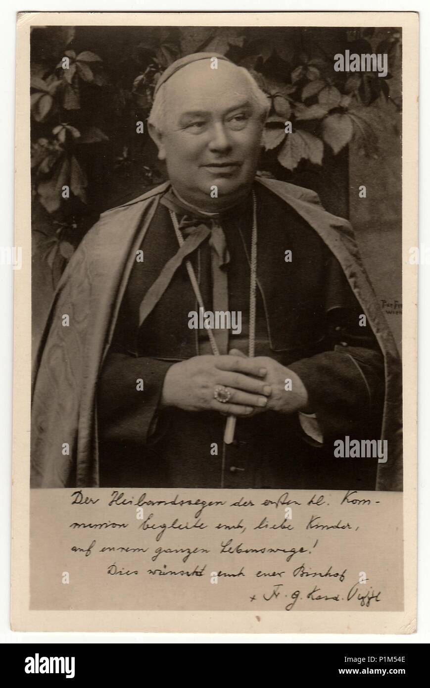 GERMANY - CIRCA 1950s: Vintage photo shows a catholic priest. Black ...