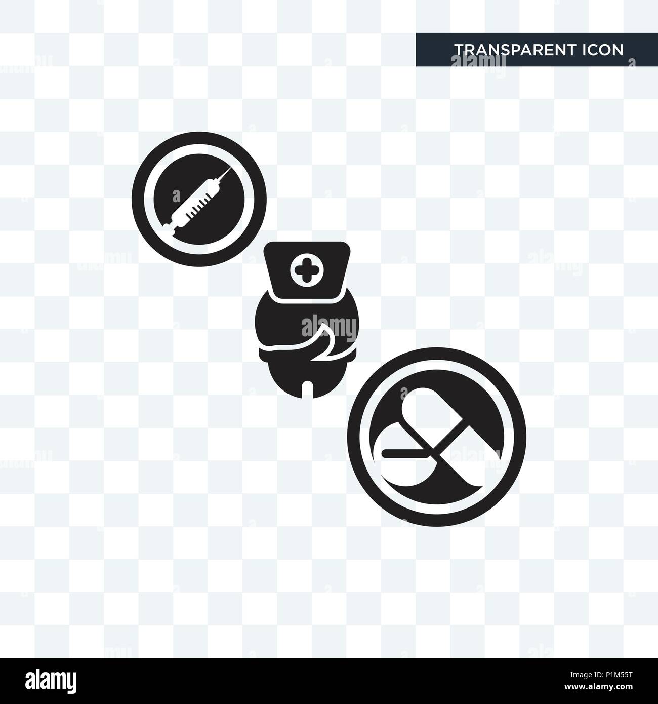 Nurse vector icon isolated on transparent background, Nurse logo ...