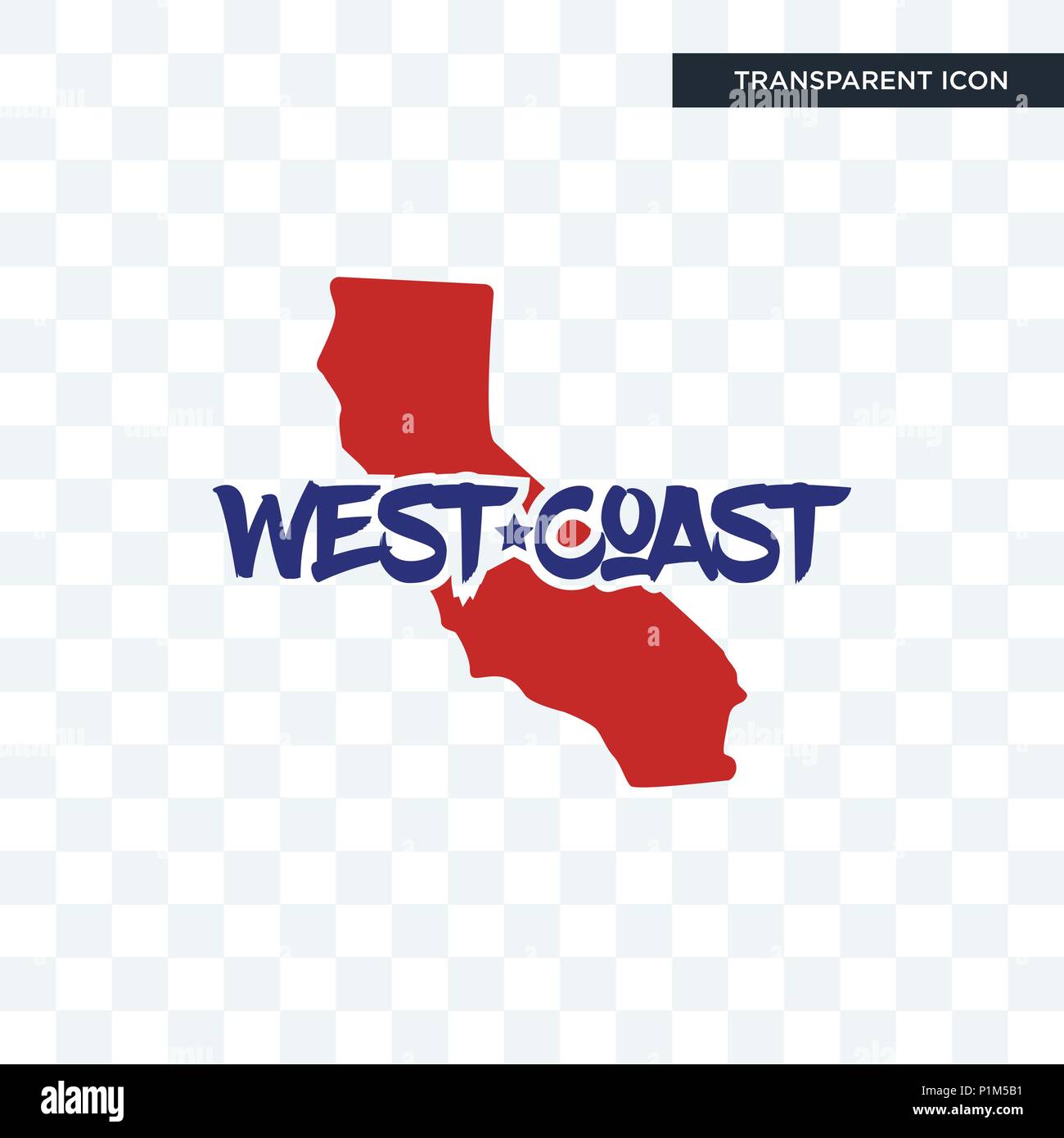 west coast vector icon isolated on transparent background, west coast ...