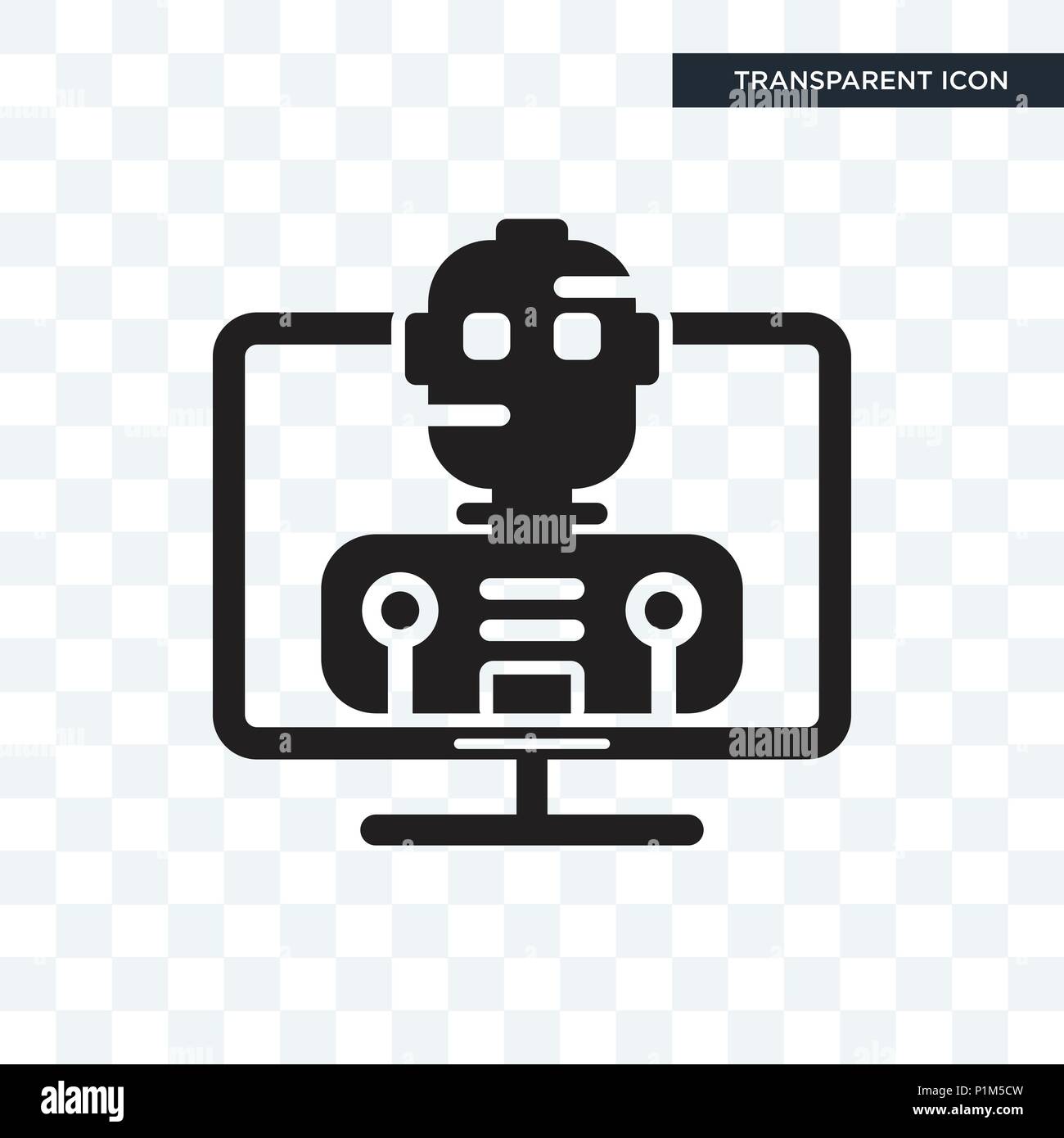 Robot vector icon isolated on transparent background, Robot logo concept Stock Vector Image ...