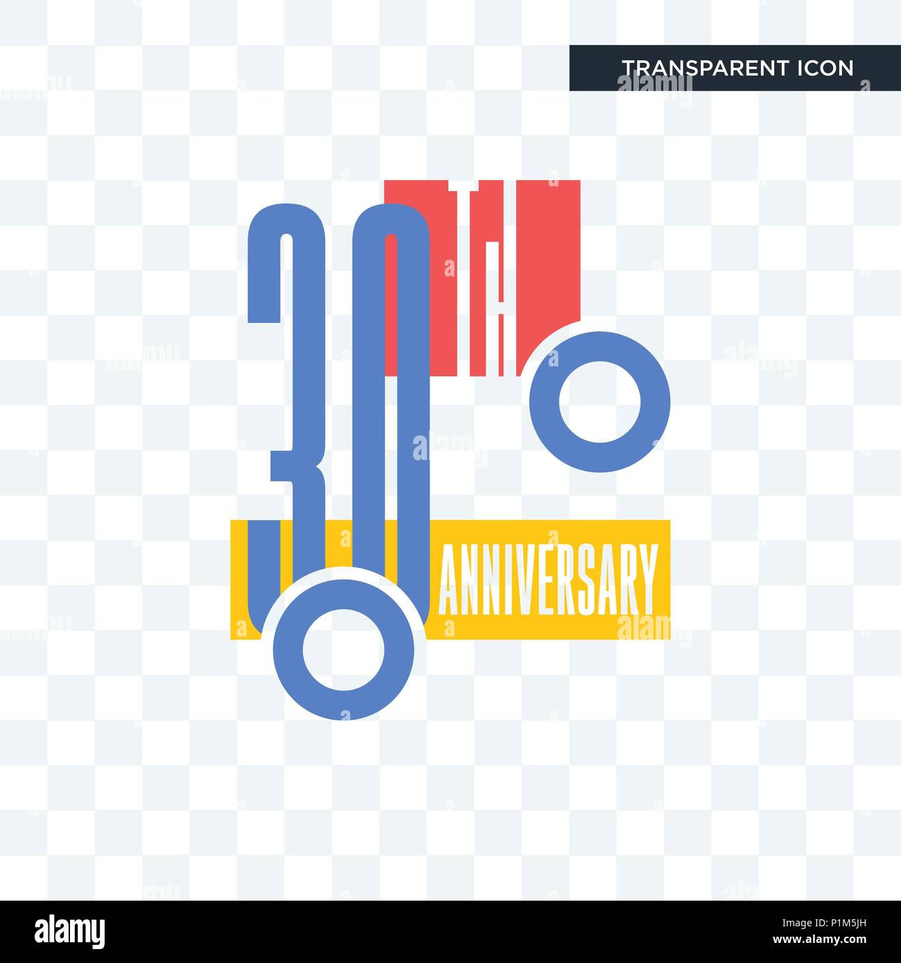 30th anniversary vector icon isolated on transparent background, 30th ...