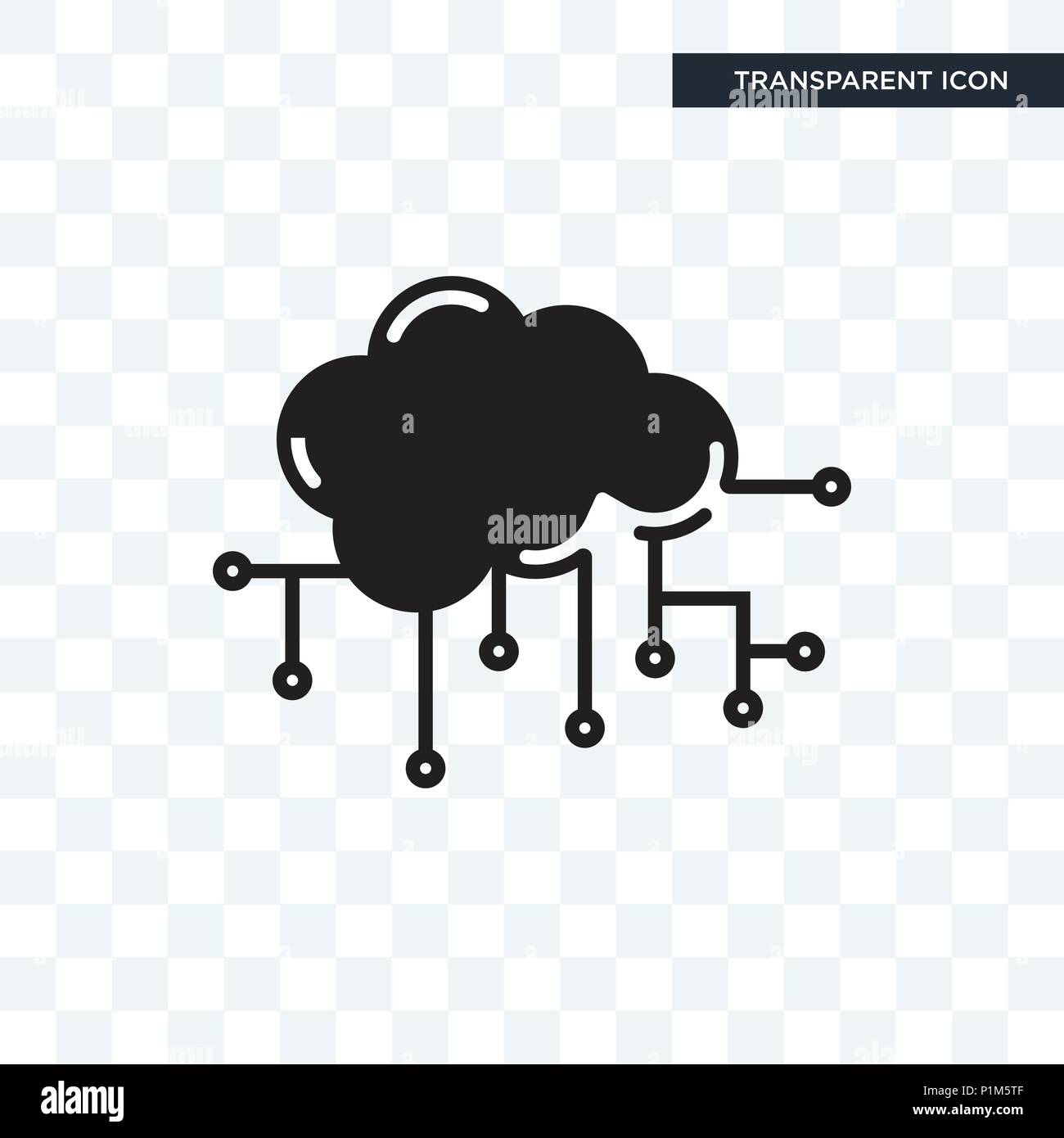 Cloud computing vector icon isolated on transparent background, Cloud computing logo concept ...