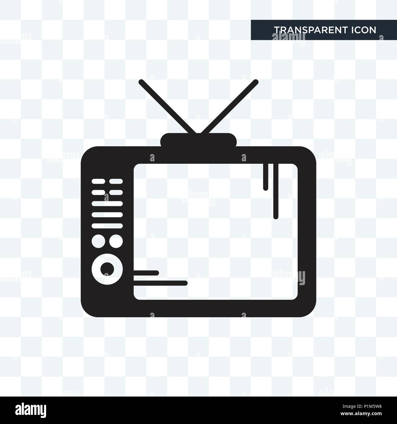 Television vector icon isolated on transparent background, Television ...