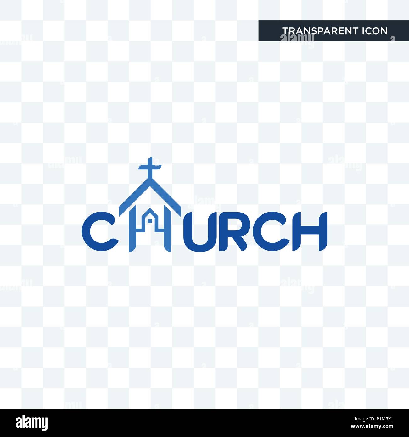 church vector icon isolated on transparent background, church logo ...