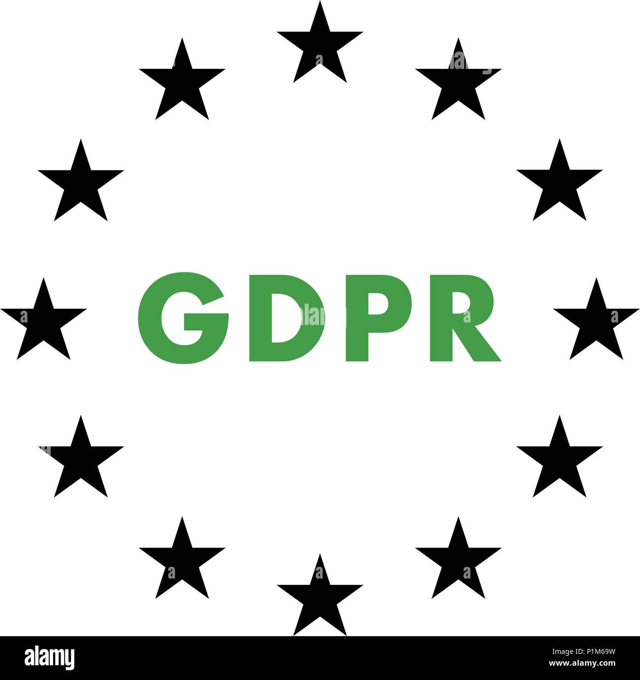 GDPR flat icon, vector illustration on a white background Stock Vector ...