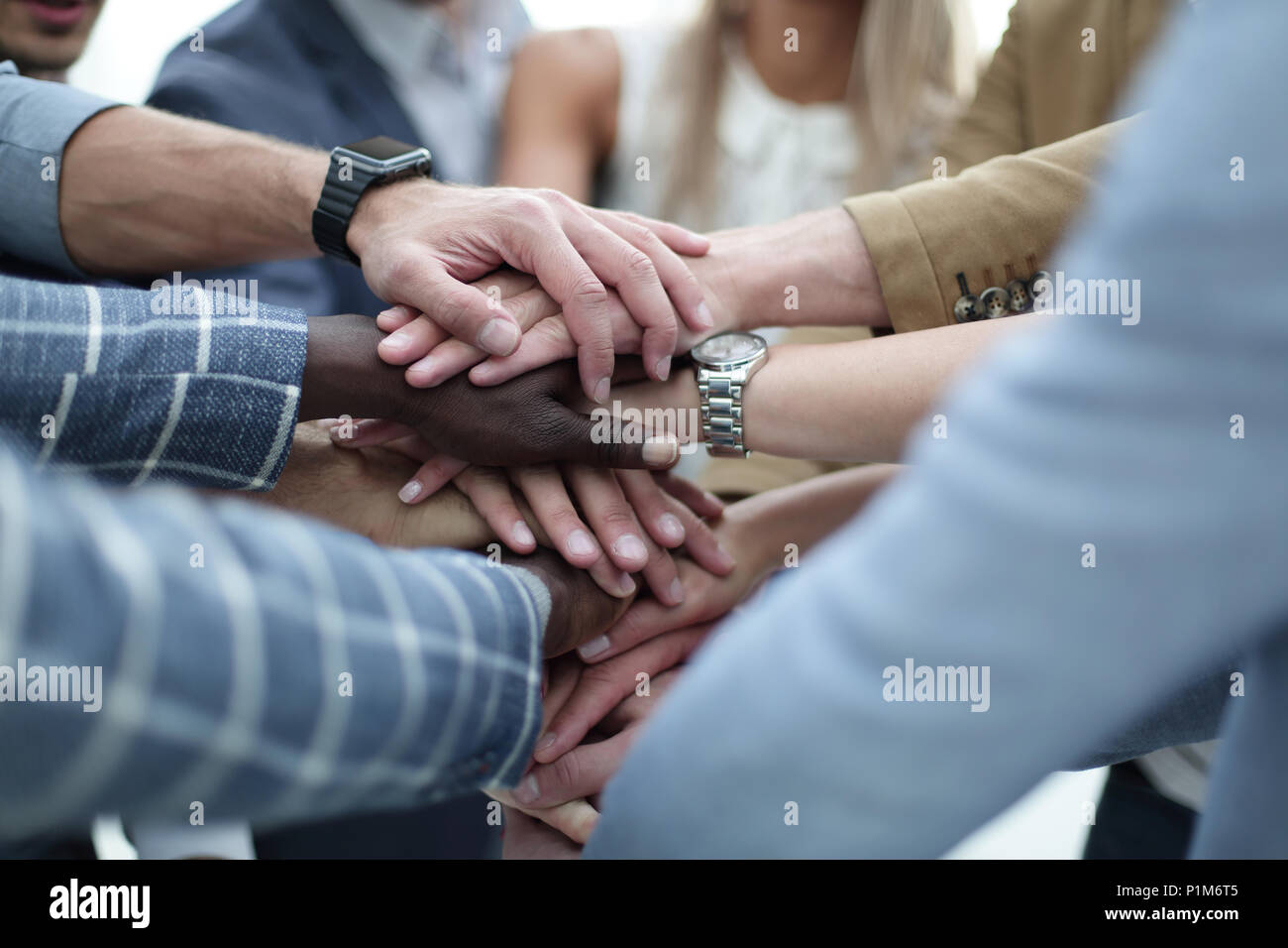 Multi ethnic hands closeup hi-res stock photography and images - Alamy