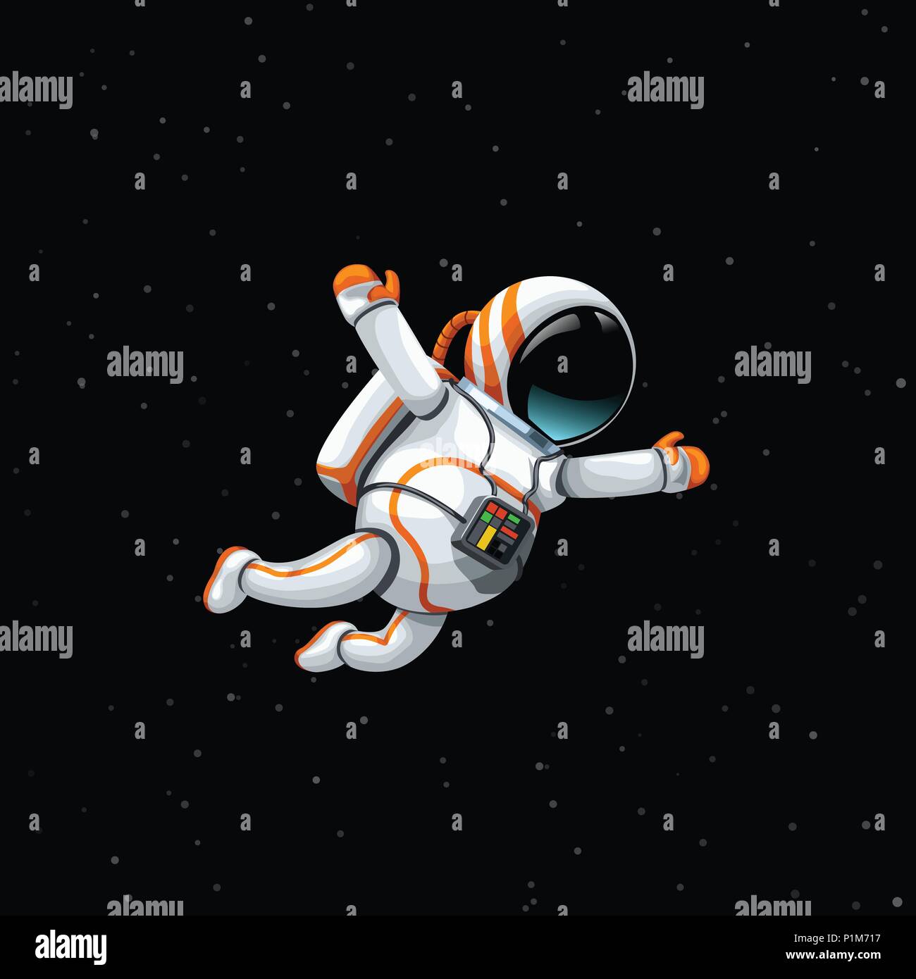 Astronaut Flying Cartoon