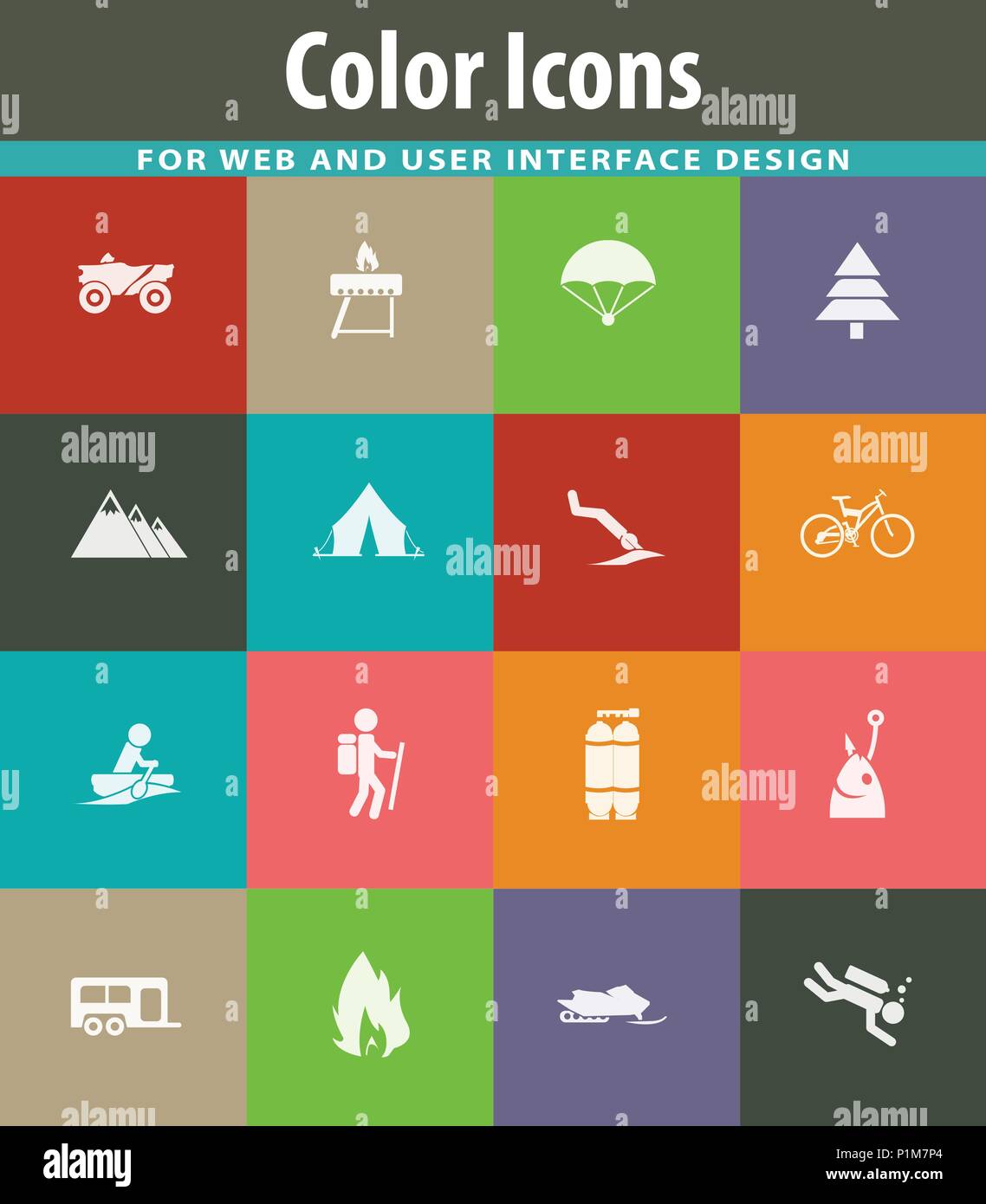 Active recreation icons for user interface design Stock Vector Image ...