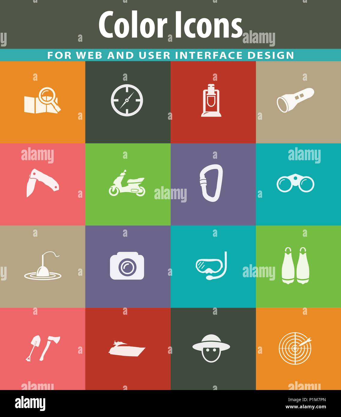 Active recreation icons for user interface design Stock Vector Image ...