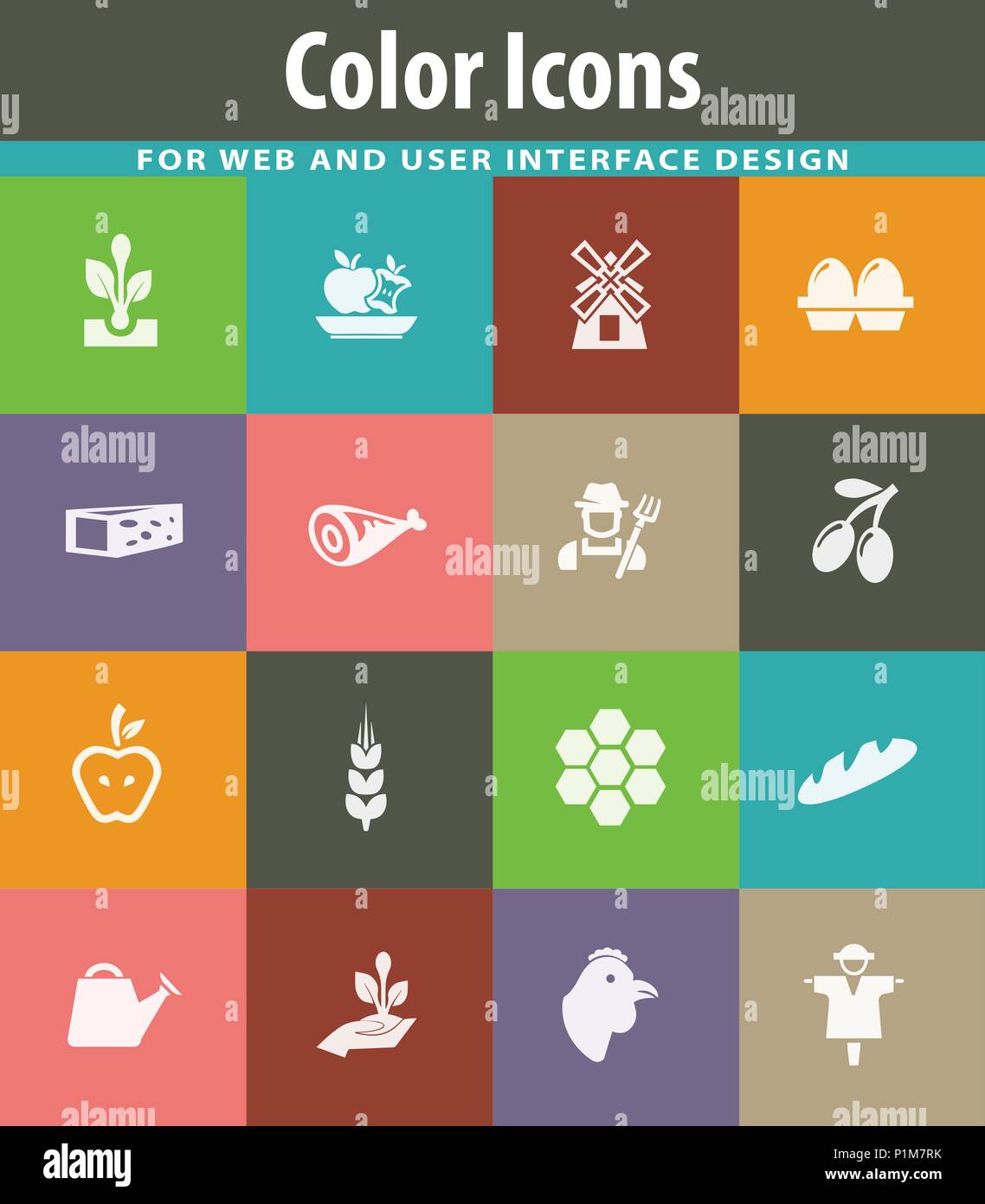 Agriculture and farming icon set for web sites and user interface Stock ...
