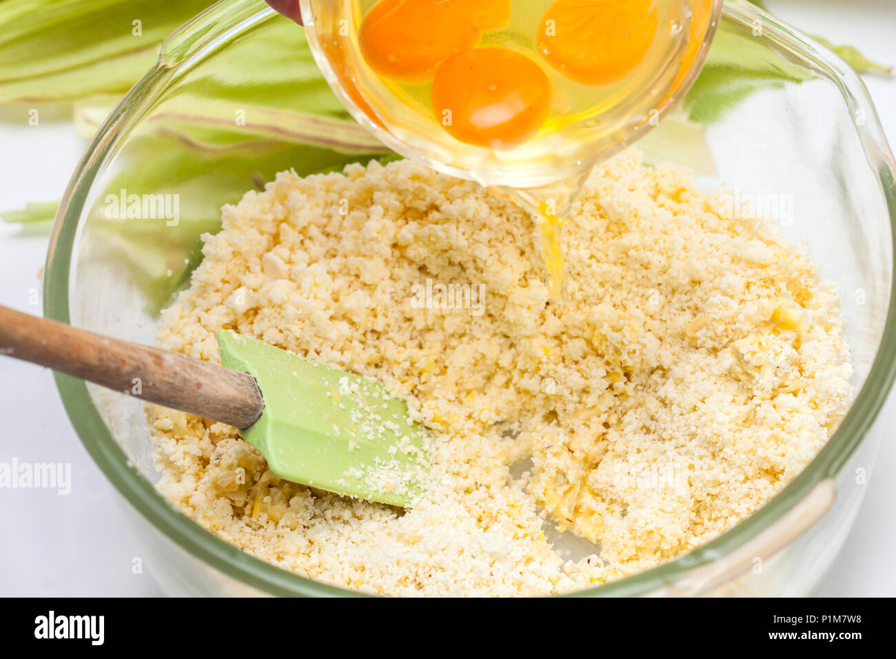 Colombian Sweet Corn Wrap Preparation Stock Photo - Alamy