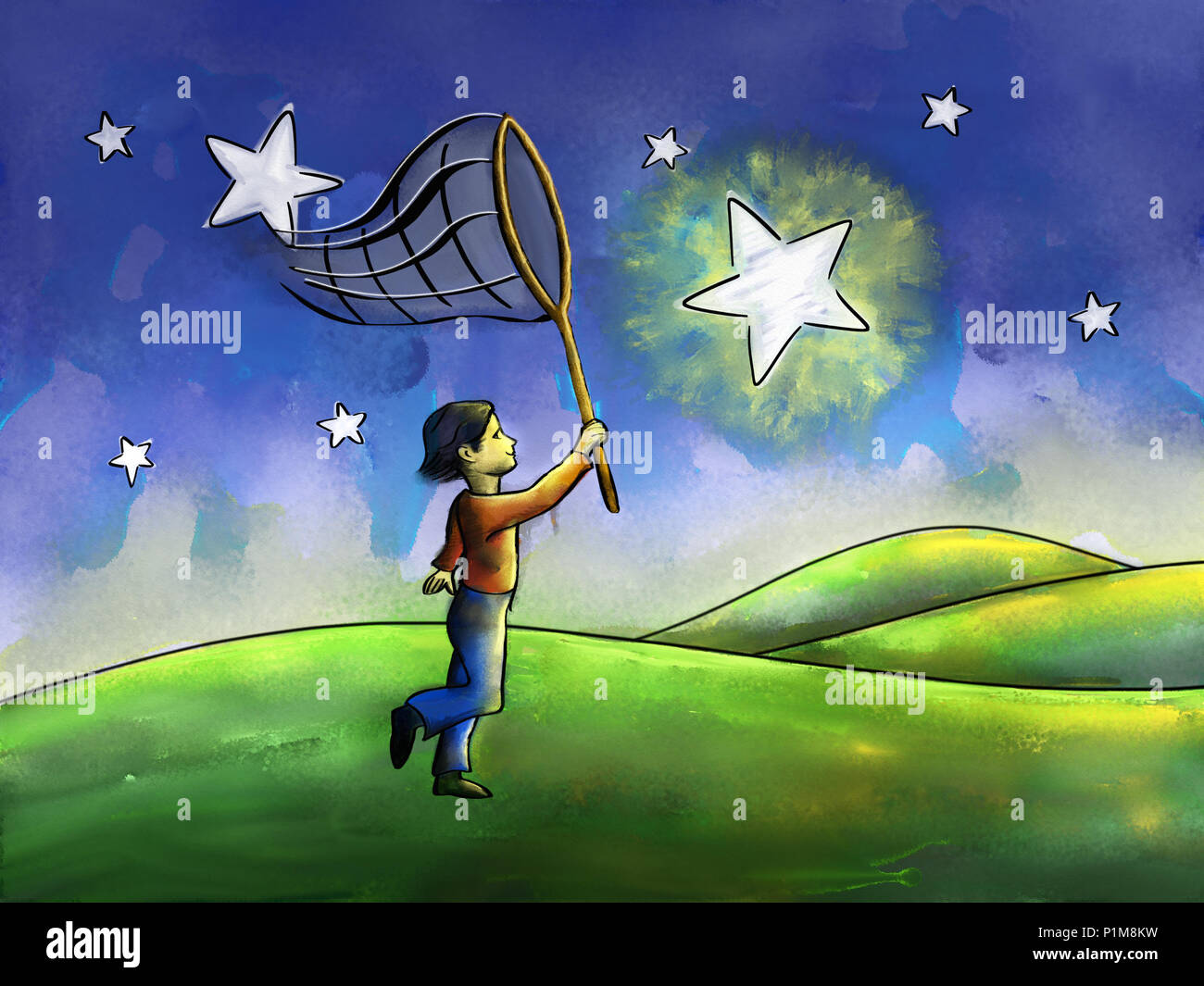 Cartoon boy with idea hi-res stock photography and images - Alamy