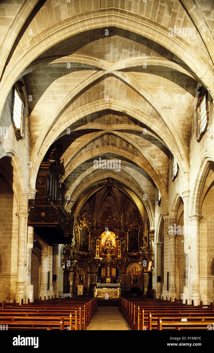 interior of Santa María church; góthic architecture. Costa Blanca Stock ...