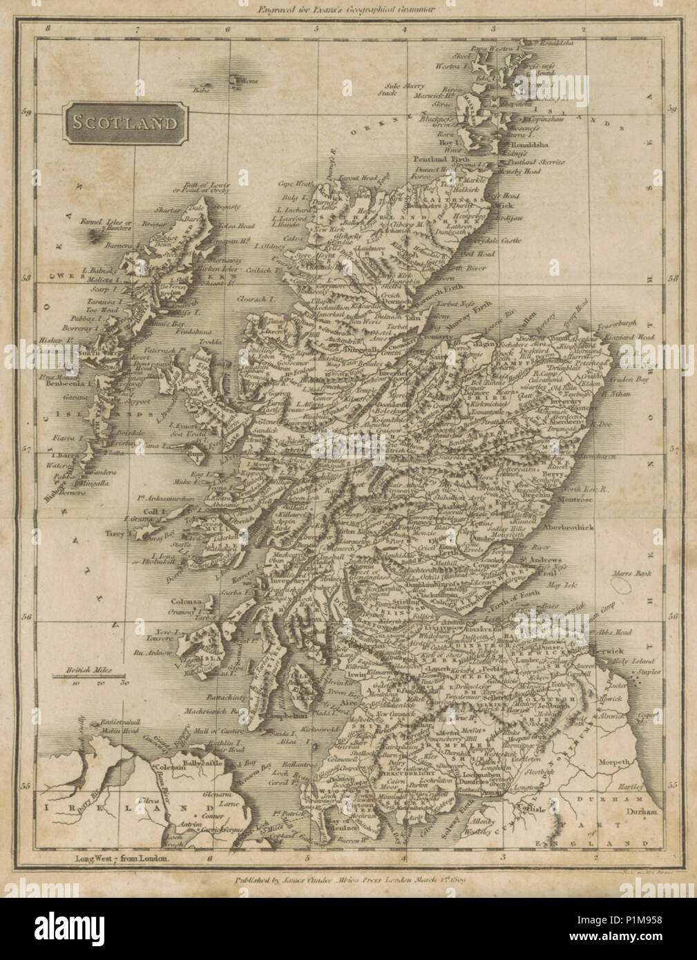 (1811) MAP OF SCOTLAND Stock Photo - Alamy