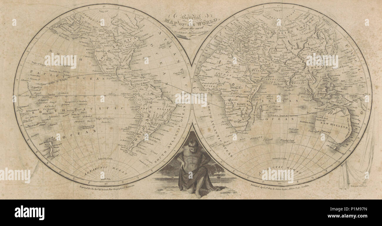 (1811) MAP OF THE WORLD Stock Photo - Alamy