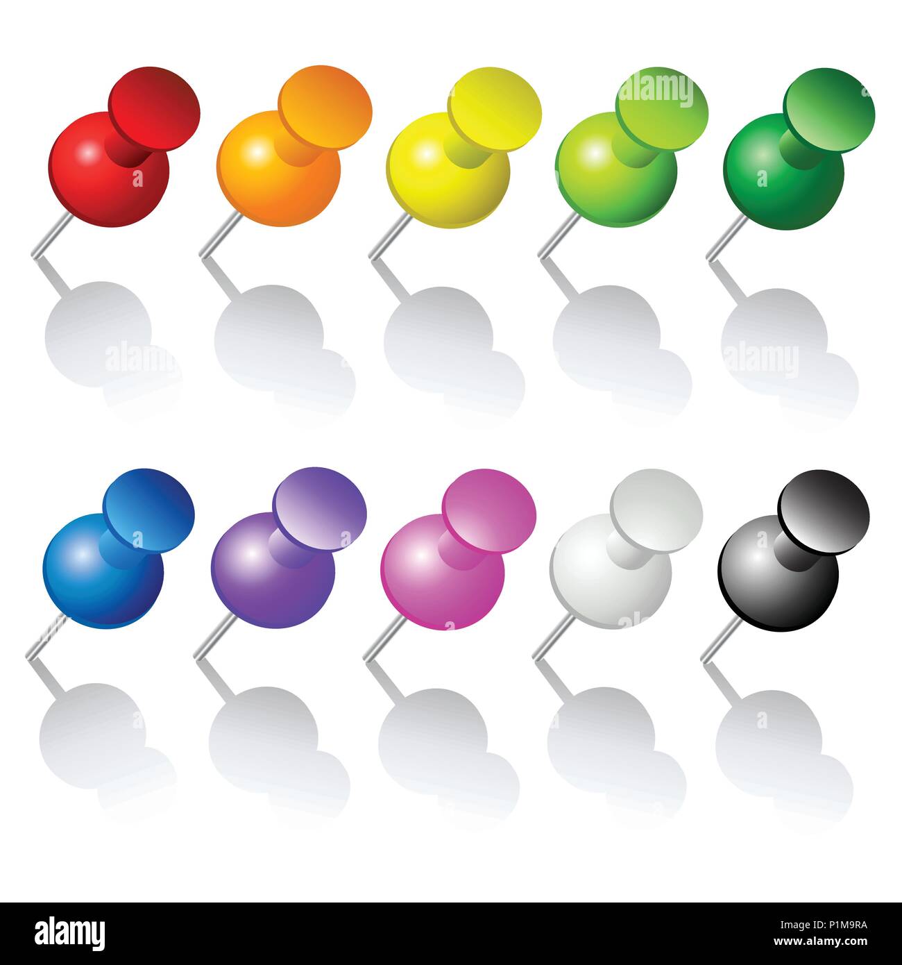 Rainbow coloured pins Stock Vector Image & Art - Alamy