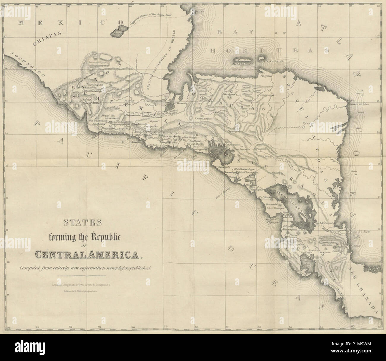 (1847) States forming the REPUBLIC OF CENTRALAMERICA Stock Photo - Alamy