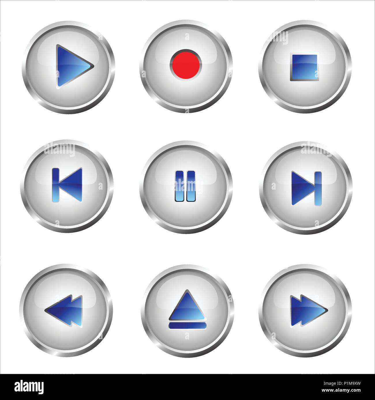 Set of media buttons Stock Vector Image & Art - Alamy
