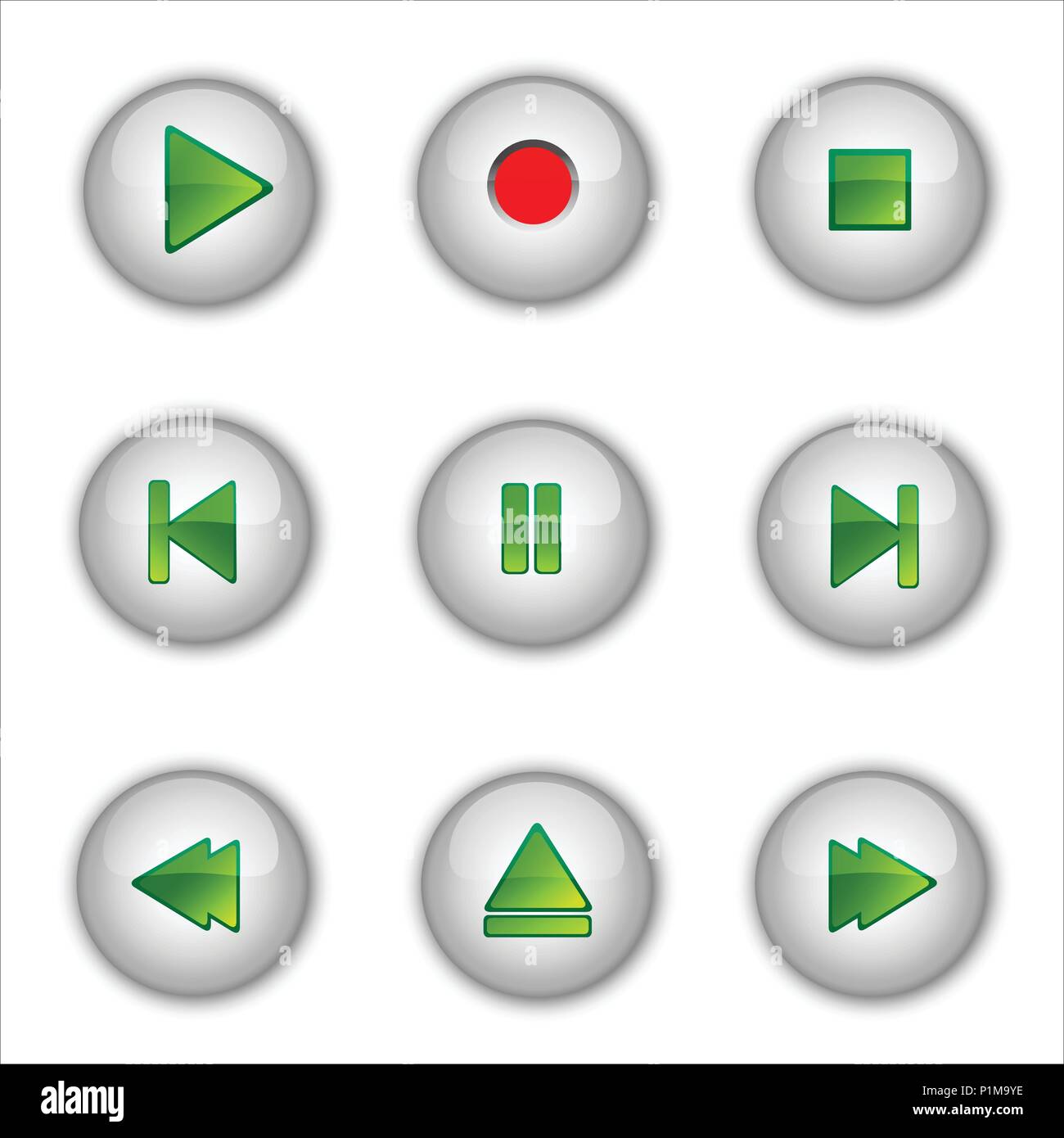 Set of media buttons Stock Vector Image & Art - Alamy